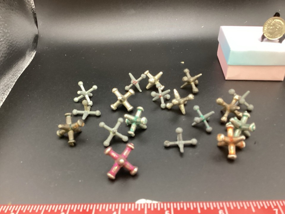 Vintage Metal Jacks set of 17 Colored Metal Jax | eBay
