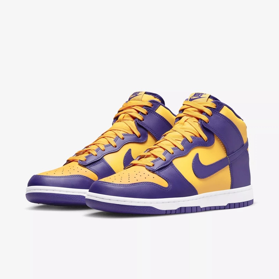 Nike Dunk High Retro DD1399-500 Purple Yellow Lakers Men's Sneaker [US ...