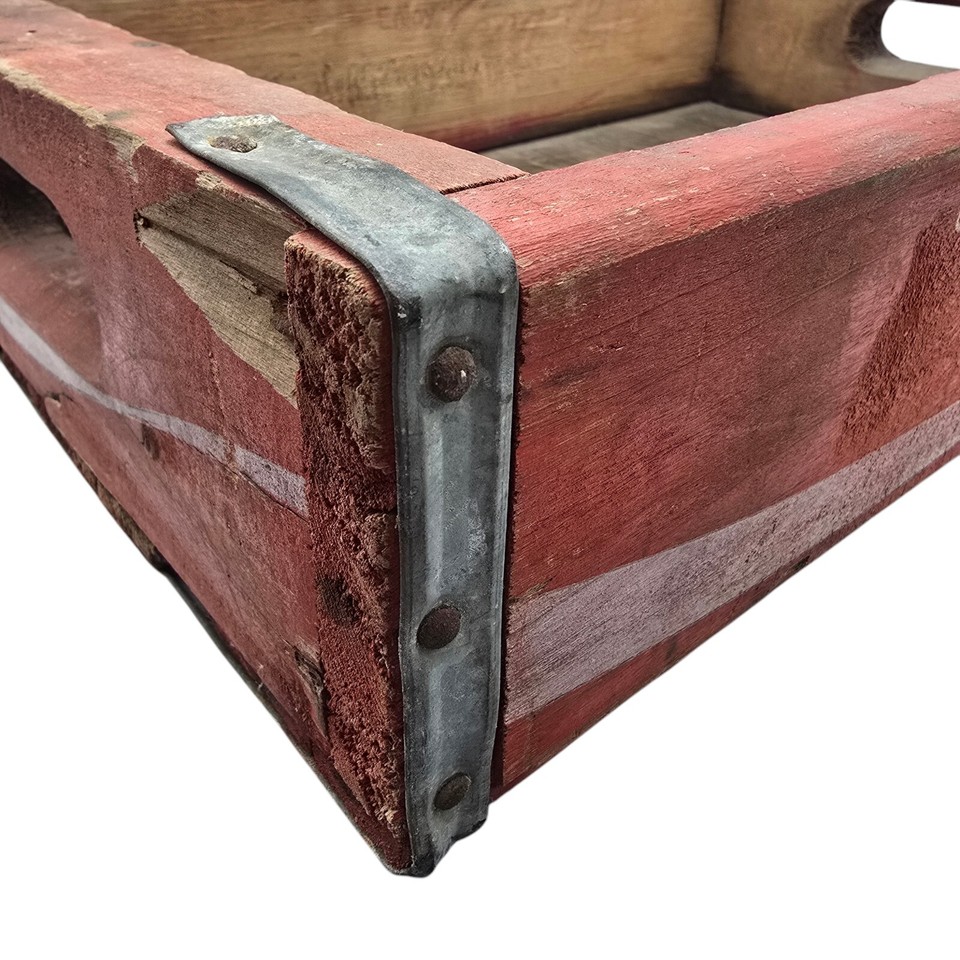 Wooden Red Coca Cola Coke Soda Pop Bottle Crate Carrier Case Open Box ...