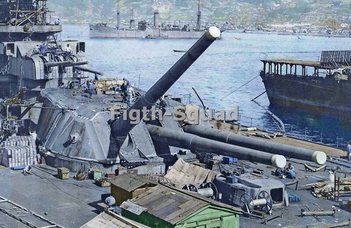 WW2 Picture Photo Most Powerful Turret battleship Yamato 460 mm 94 guns ...