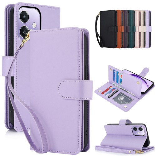 Magnetic Strap Leather Card Wallet Phone Case For OPPO A40 A60 A80 A3 ...