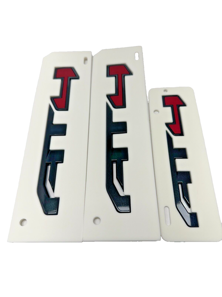 GM 3PC Set Gloss Black Red AT4 Emblems Badge Fit GMC Canyon Sierra ...