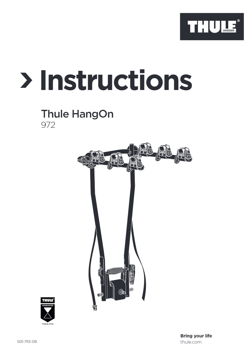 THULE 972 Hang On Tilt 3 Bike Cycle Carrier Tow Bar Ball Mounted ...