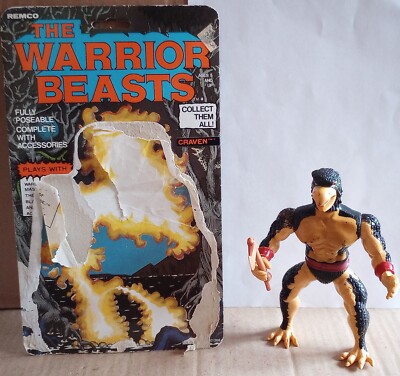 Remco Warrior Beasts Craven Action Figure With Axe Cardback Vintage ...