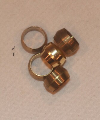 LOT SET OF 5 3/8" BRASS COMP COMPRESSION SLEEVES FERRELS | eBay