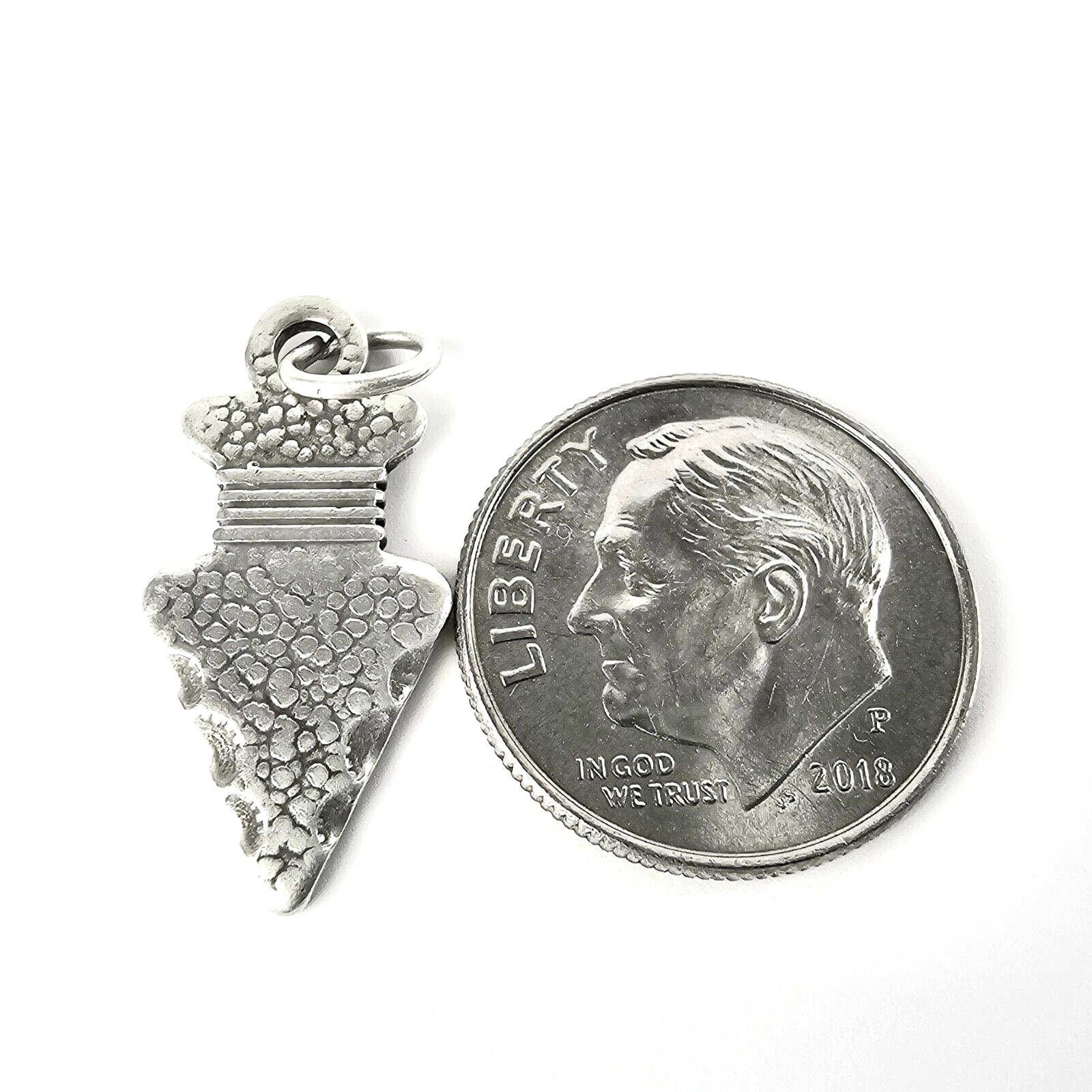 925 Solid Sterling Sliver 3D Arrowhead, Textured Sturdy Charm | eBay