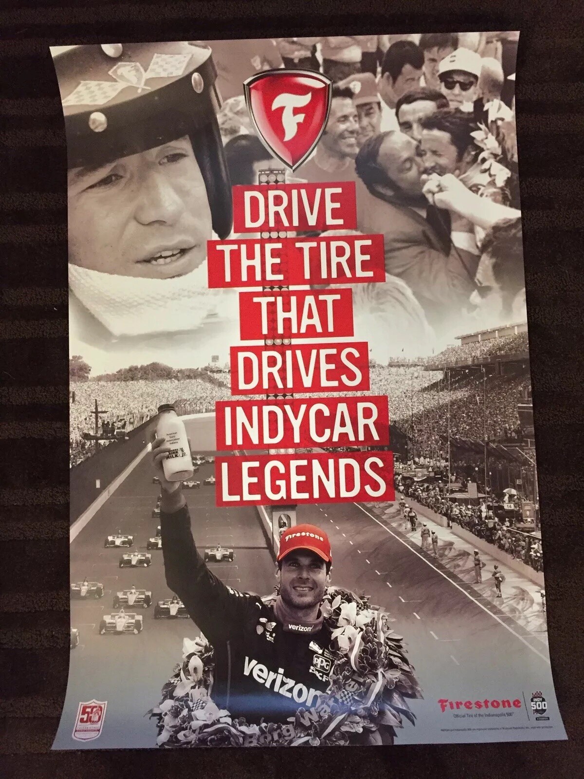 2019 Indianapolis 500 Poster Firestone Indycar Will Power & Mario ...