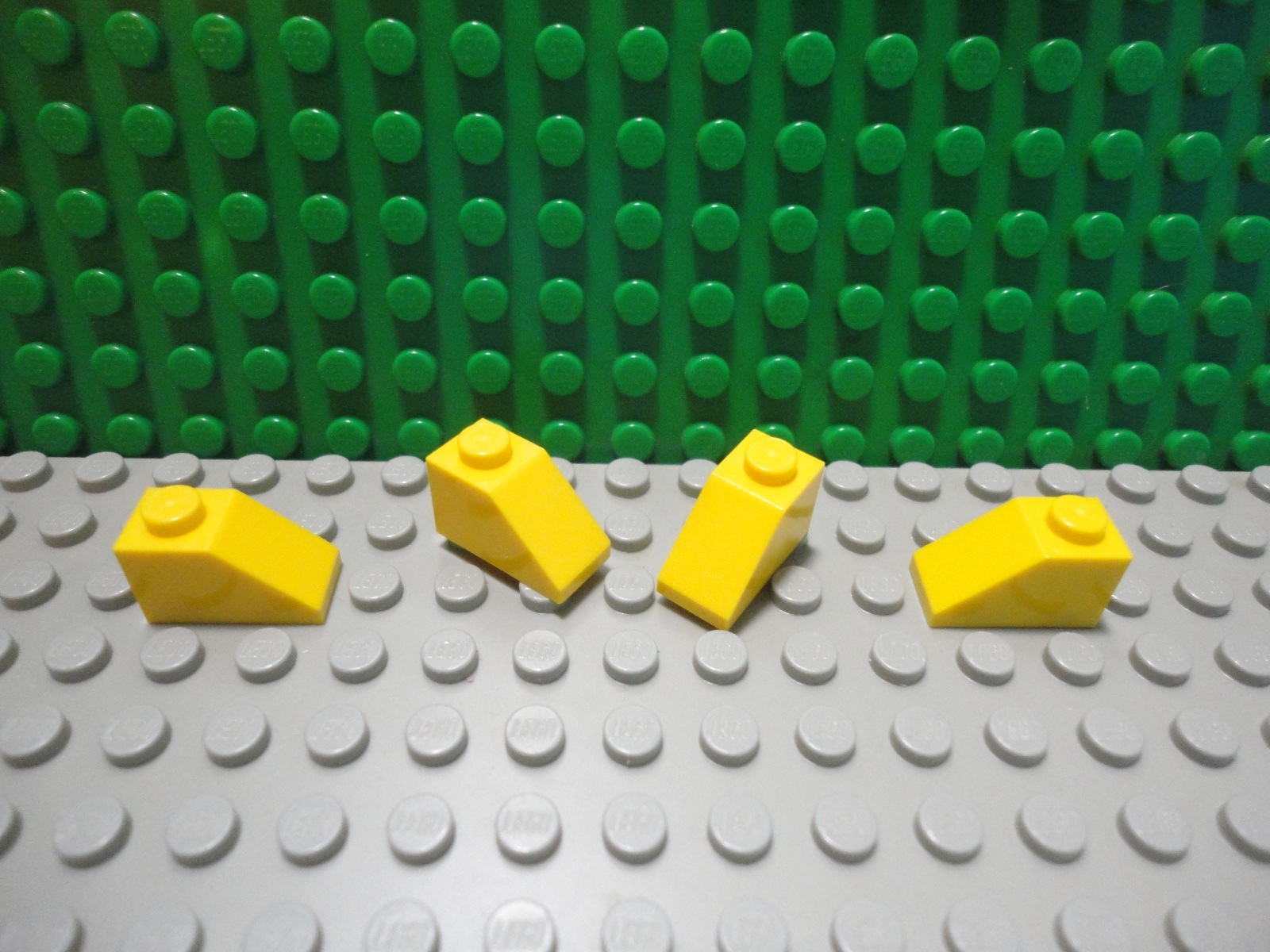 Lego 4 Yellow 2x1 slopes 45 degree brick block NEW | eBay