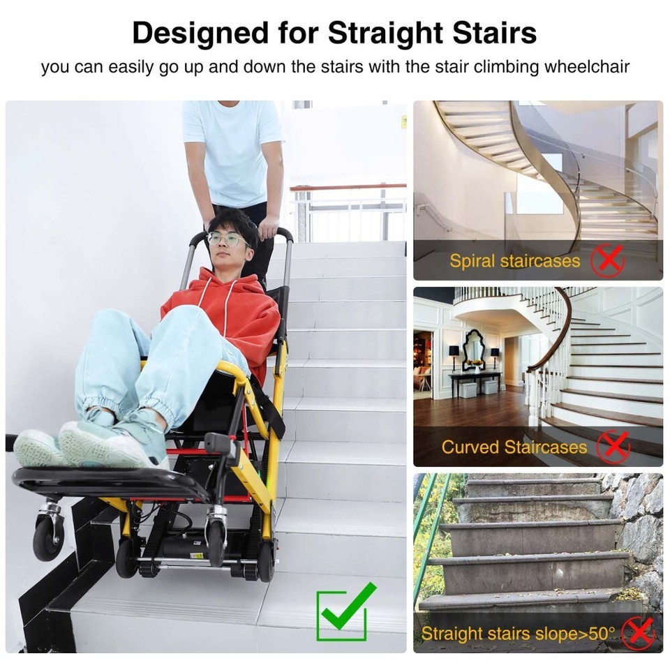 Motorized Stair Climbing Wheelchair Folding Electric Stair Climbing ...
