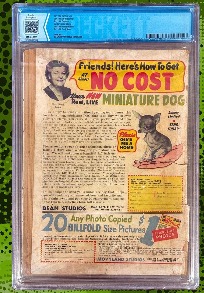 Thing #15 PCH Golden Age Horror Classic Ditko Cover 1954 CBCS .5 (not ...