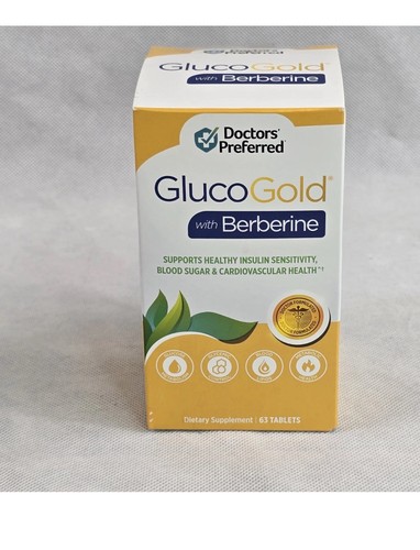 Doctors' Preferred GlucoGold w/ Berberine Support Blood Sugar 63 Tablets | eBay