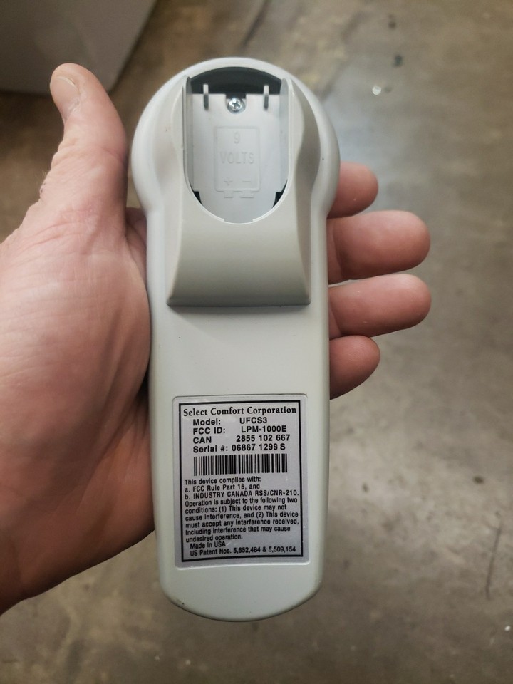 Sleep Number Select Comfort Air Chamber Wireless Remote 'No Cover | eBay