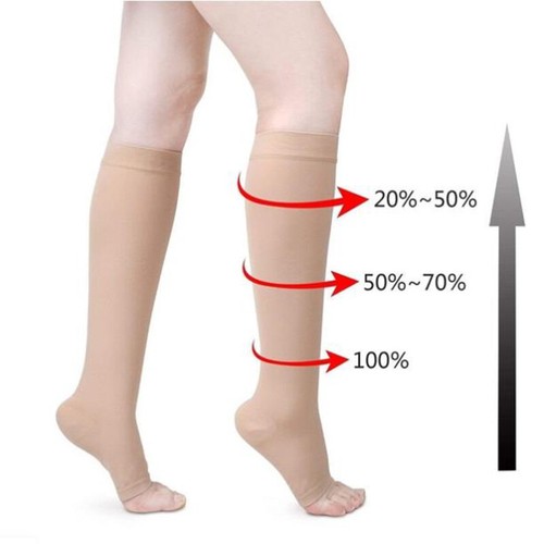 1pair Below Knee Support Stockings Varicose Vein Circulation ...