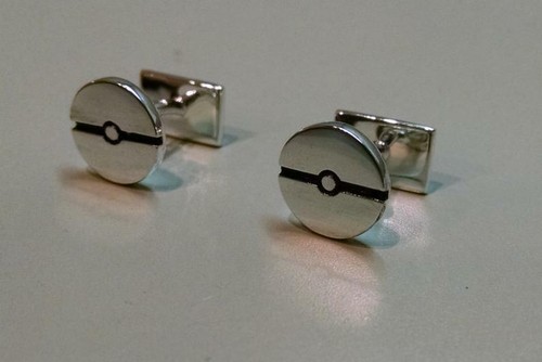 Stunning Fine & Simple Pokeball 925 Sterling Silver Men's Office ...