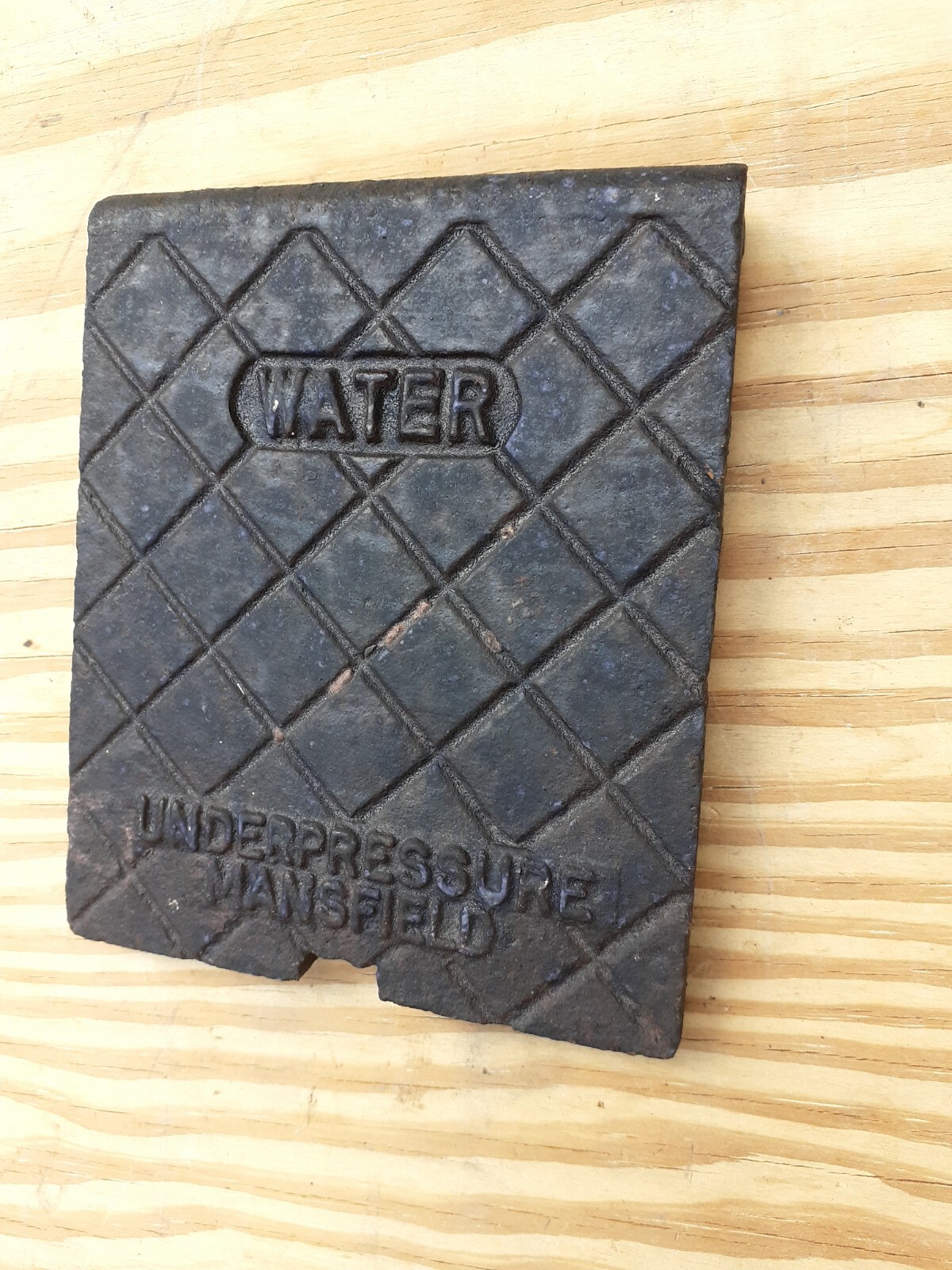 Vintage Old Style Cast Iron Water Meter Cover old rare 1950's Mansfield ...