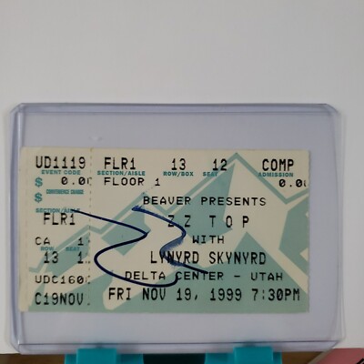Beaver Presents ZZ Top With Lynyrd Skynyrd November 19 1999 Concert ...