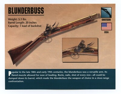 Blunderbuss Shotgun Atlas Classic Firearms Card | eBay