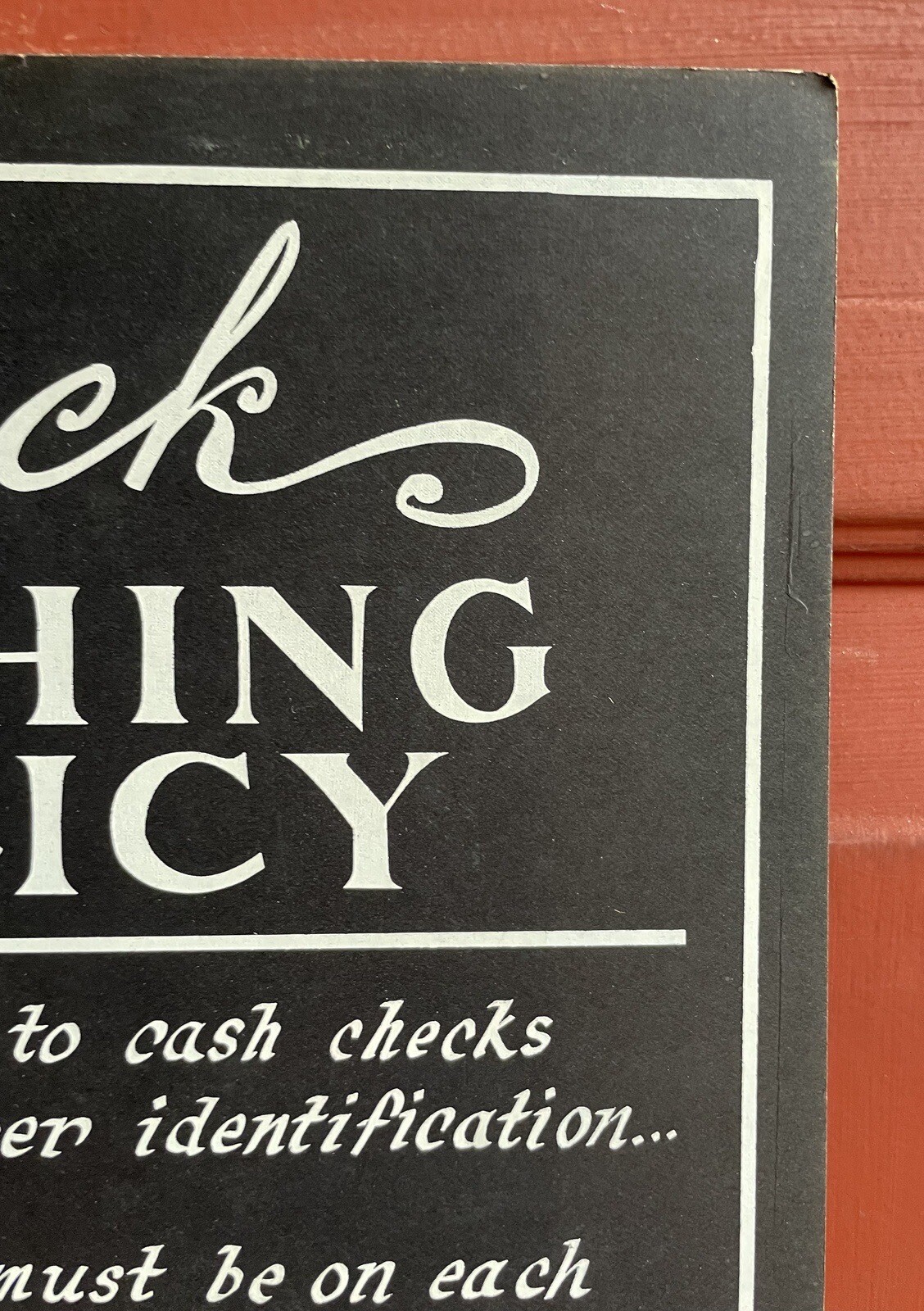 Vintage NOS 1960s Super Duper Markets Check Cashing Policy Window Door ...