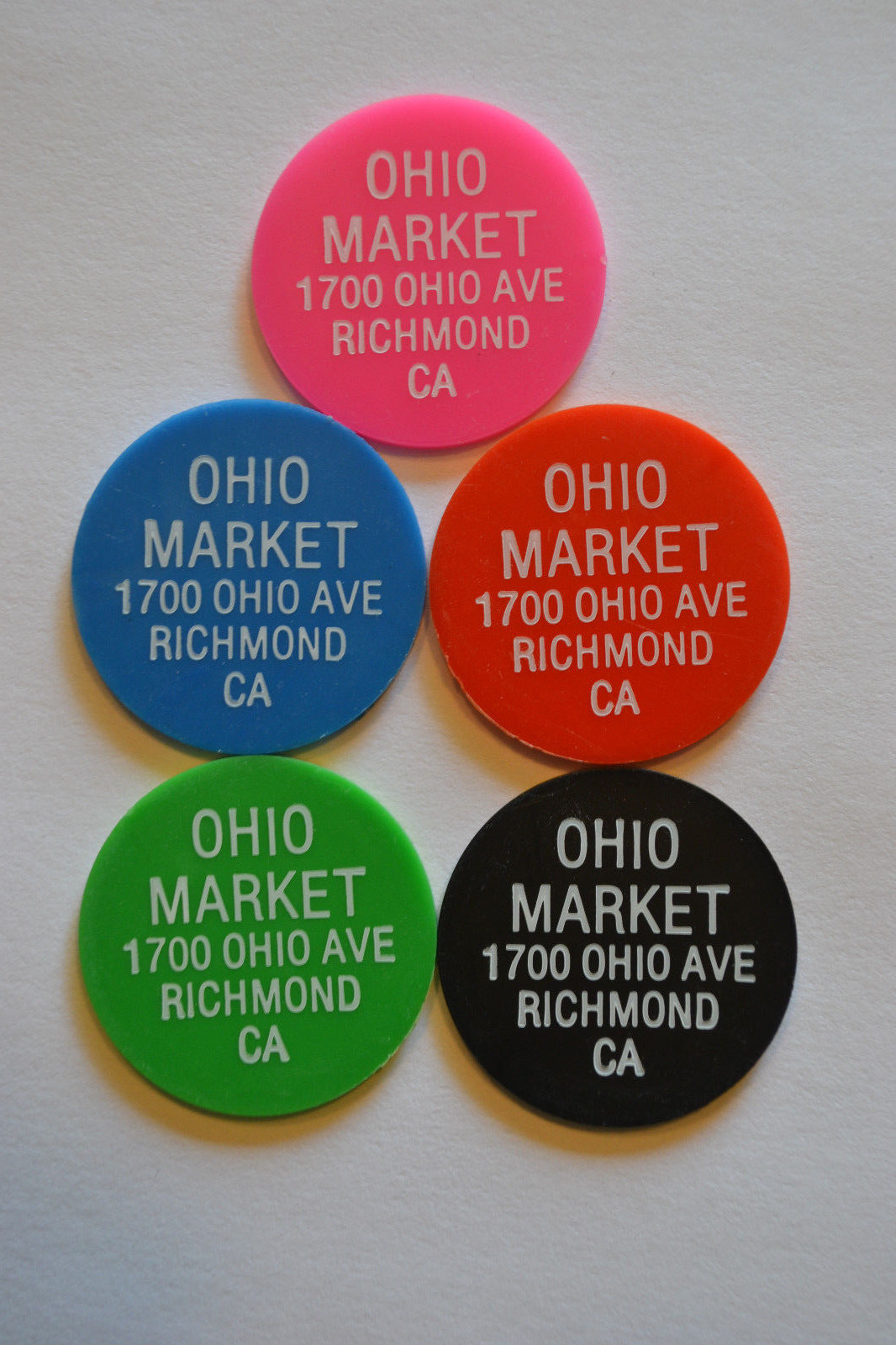 Food Stamp Tokens Set (5) OHIO MARKET, RICHMOND, CA | eBay