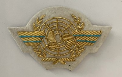 United Nations pilot officer's bullion wire winged cap badge | eBay