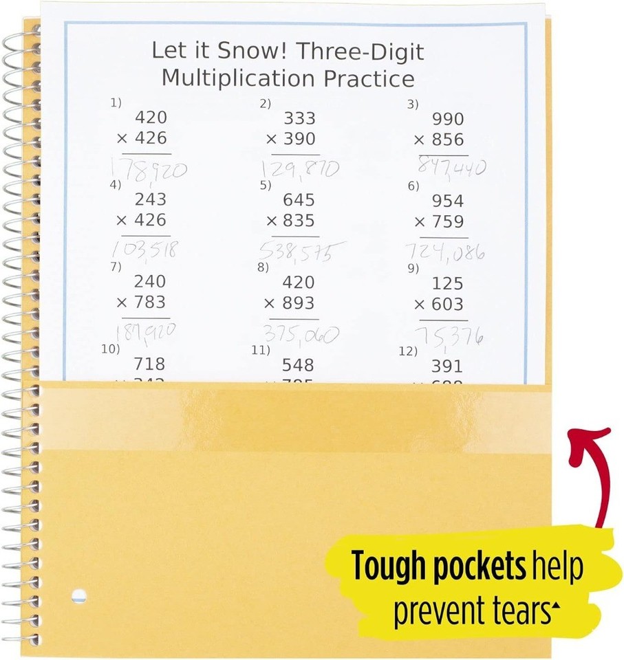 Five Star Spiral Notebook + Study App, 1 Subject, Wide Ruled Paper, 8 ...