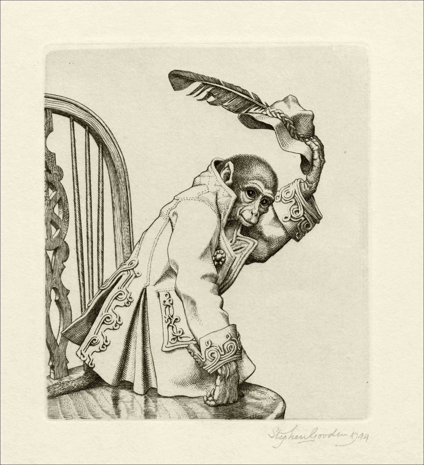 STEPHEN GOODEN 'JACKO' 1944 SIGNED WOOD ENGRAVING | eBay