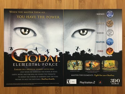 Godai: Elemental Force PS2 Playstation 2 2002 Vintage Print Ad/Poster Official | eBay