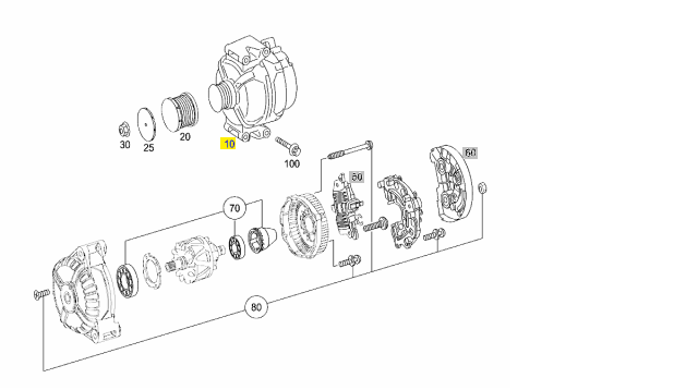 Bosch Alternator for Mercedes-benz 0009060922 / 0125711099 for sale ...