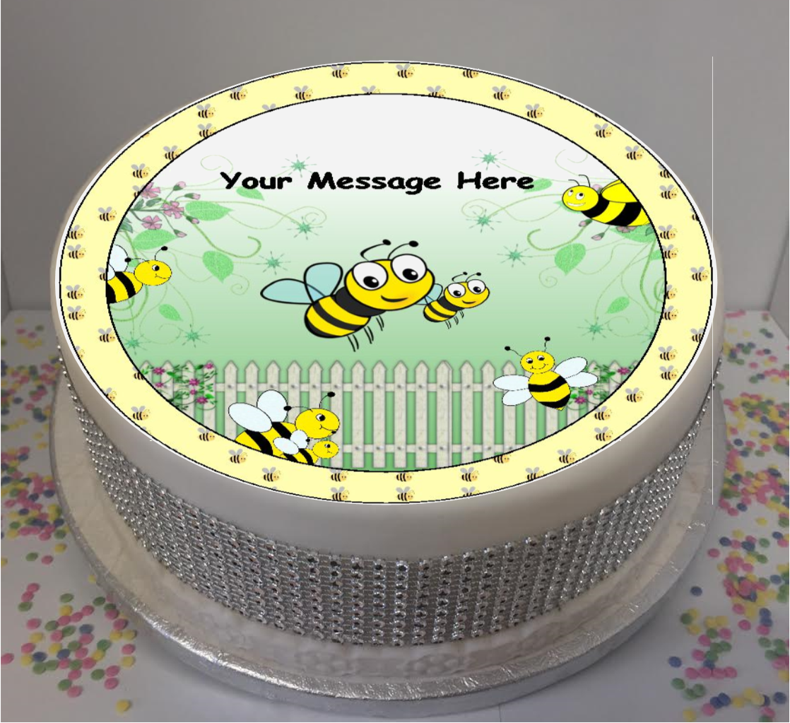 Personalised Busy Bees 8" Icing Sheet / Cake Topper | eBay