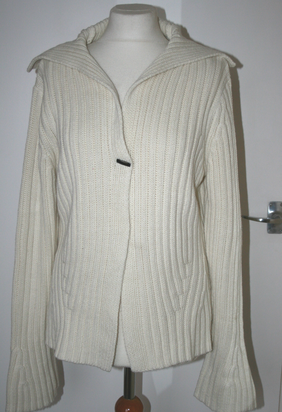 Principles UK16 EU44 new cream chunky long-sleeved cardigan with single ...
