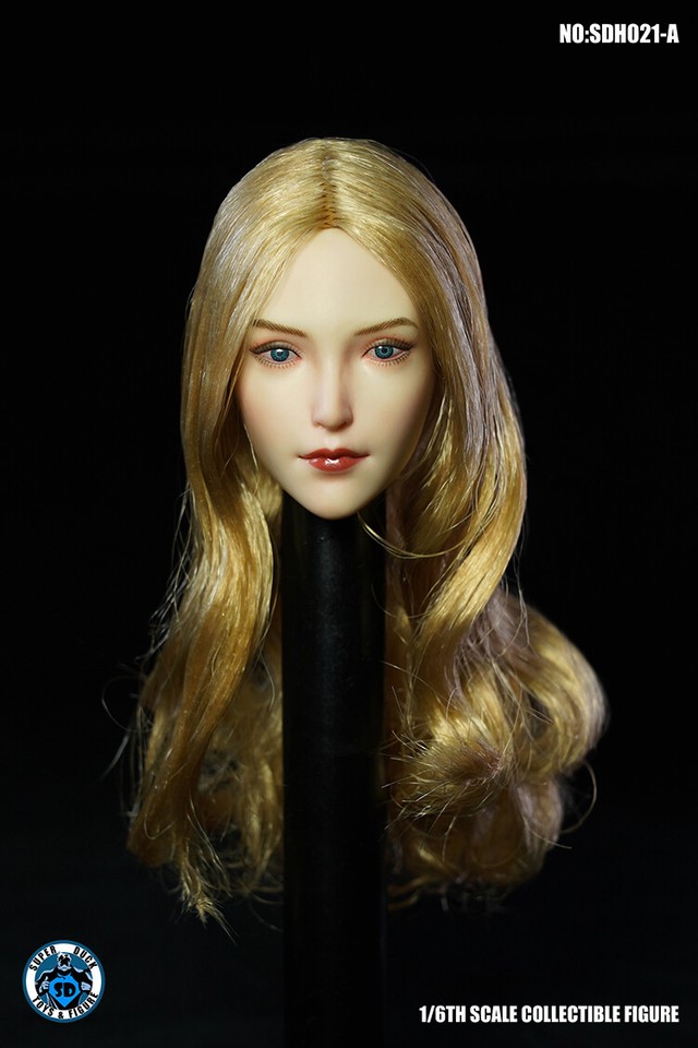 1:6 SDH021A Blonde Hair Elf Girl Head Carved F 12" TBLeague Body Action ...