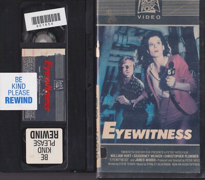 Eyewitness (VHS 1981) SIGOURNEY WEAVER, WILLIAM HURT. Christopher ...