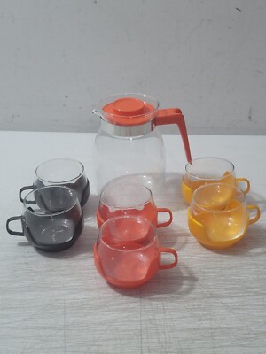 7 Piece Vintage Roly Poly Cups W/Inserts & Matching Pitcher Made in ...