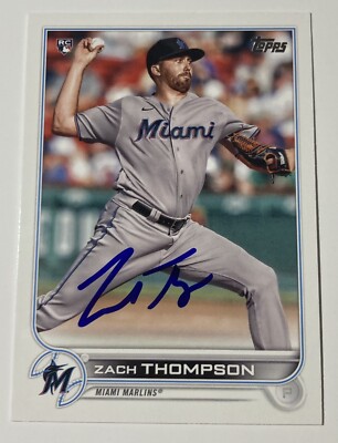 ZACH THOMPSON SIGNED 2022 TOPPS RC AUTOGRAPHED CARD MIAMI MARLINS | eBay