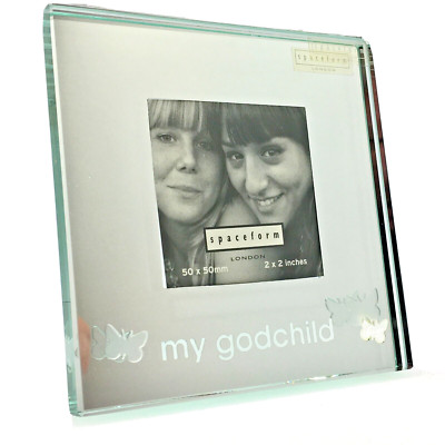Mini Mirror Beveled Picture Frame "MY GODCHILD " By Spaceform London ...