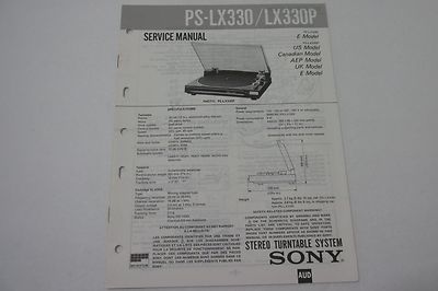 Original Sony PS-LX330 LX330P Stereo Turntable System Service Manual | eBay