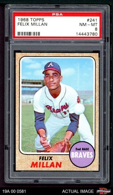 1968 Topps #241 Felix Millan Braves PSA 8 - NM/MT | eBay