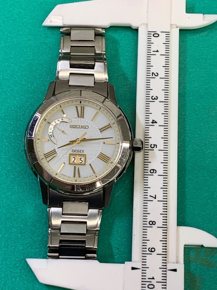 Seiko Dolce 8B43-0AG0 Radio wave control Titanium White Silver Solar ...