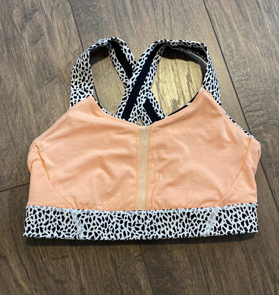 Lululemon Rack Pack Bra Mosaic Posey Black White Size 4 Gym Sports ...