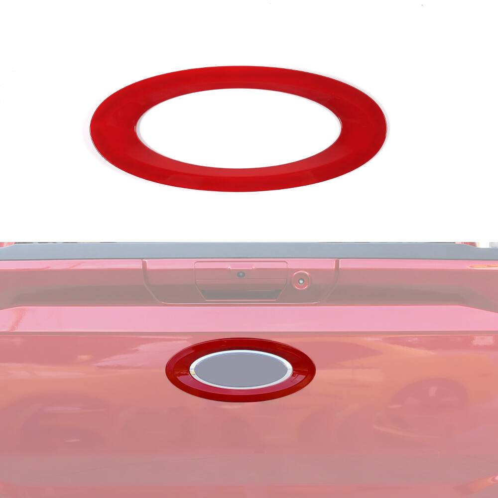 Red Rear Car Logo Emblem Badge Ring Trim Decoration for Ford F150 2021 ...