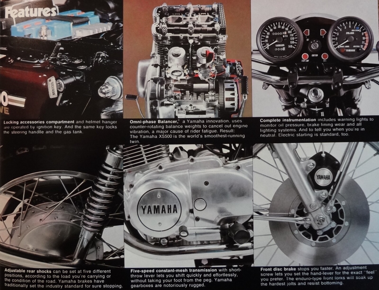 1975 Yamaha XS500B 4-page brochure-Vintage LIT-11035-18-00 XS 500 | eBay