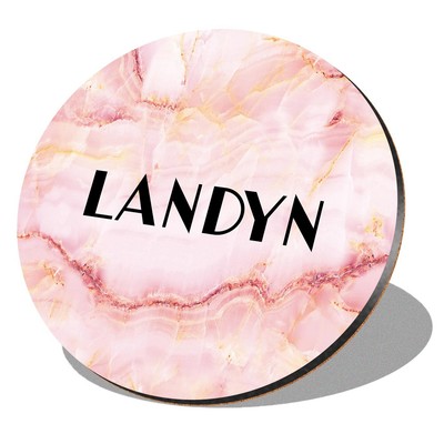 1 x Round Coaster - Name Landyn Marble Stone Texture Lettering #276120 ...