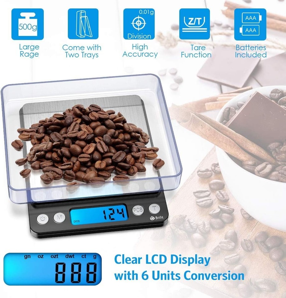 Stylish 500g Digital Scale for Jewelry and Cooking - Backlit LCD & Tare ...
