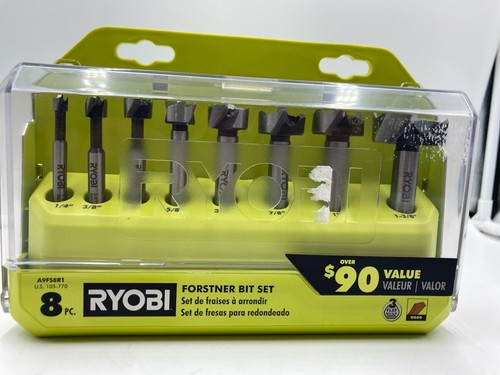 Ryobi A9FS8R1 8-Piece Forstner Bit Set Woodworking Router Bits Tools ...