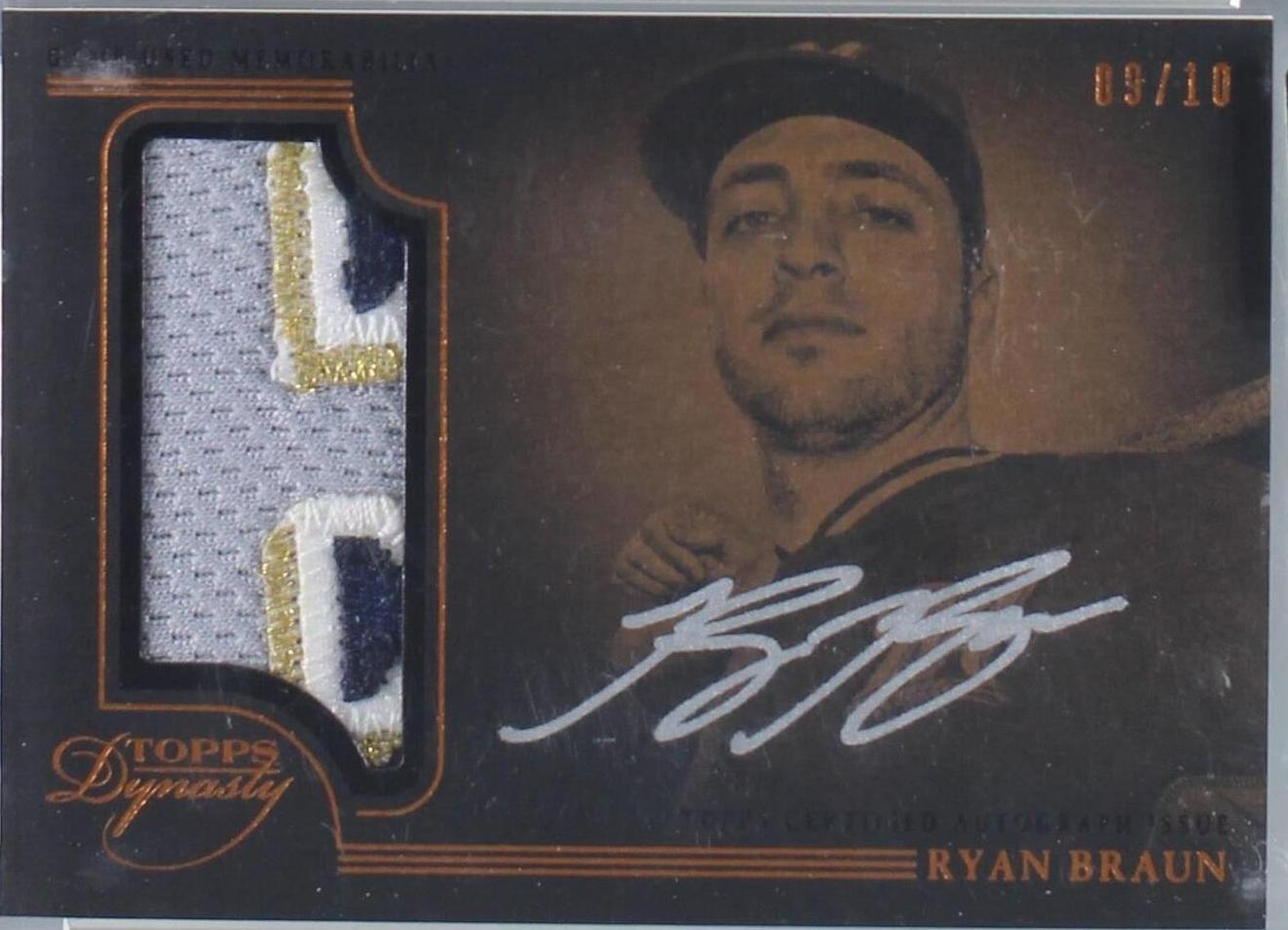 2014 Topps Dynasty - Autograph Patches Ryan Braun #AP RB1 /10 (AU, MEM ...
