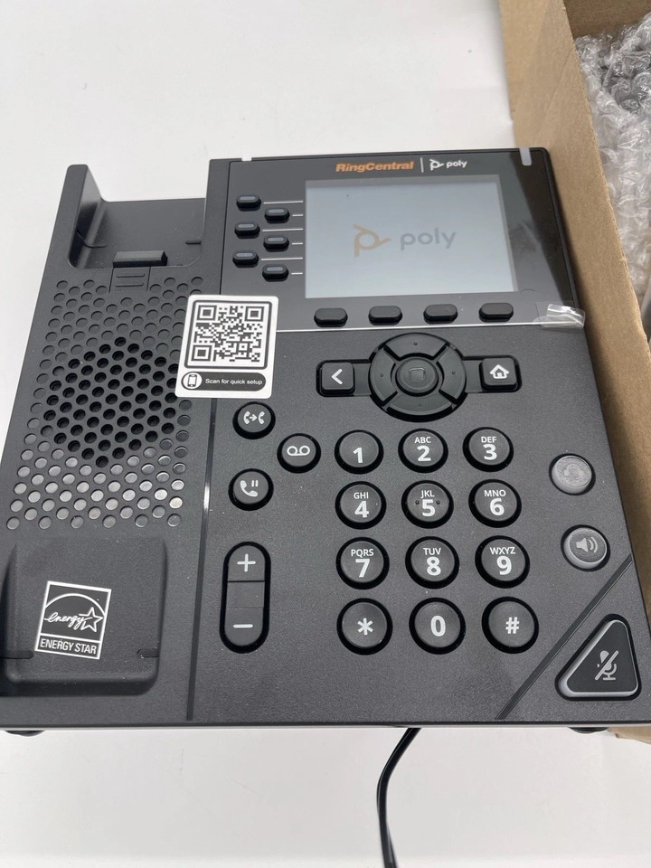Poly Edge E220 IP Desk Phone RingCentral VoIP Gigabit Ethernet Open Box ...