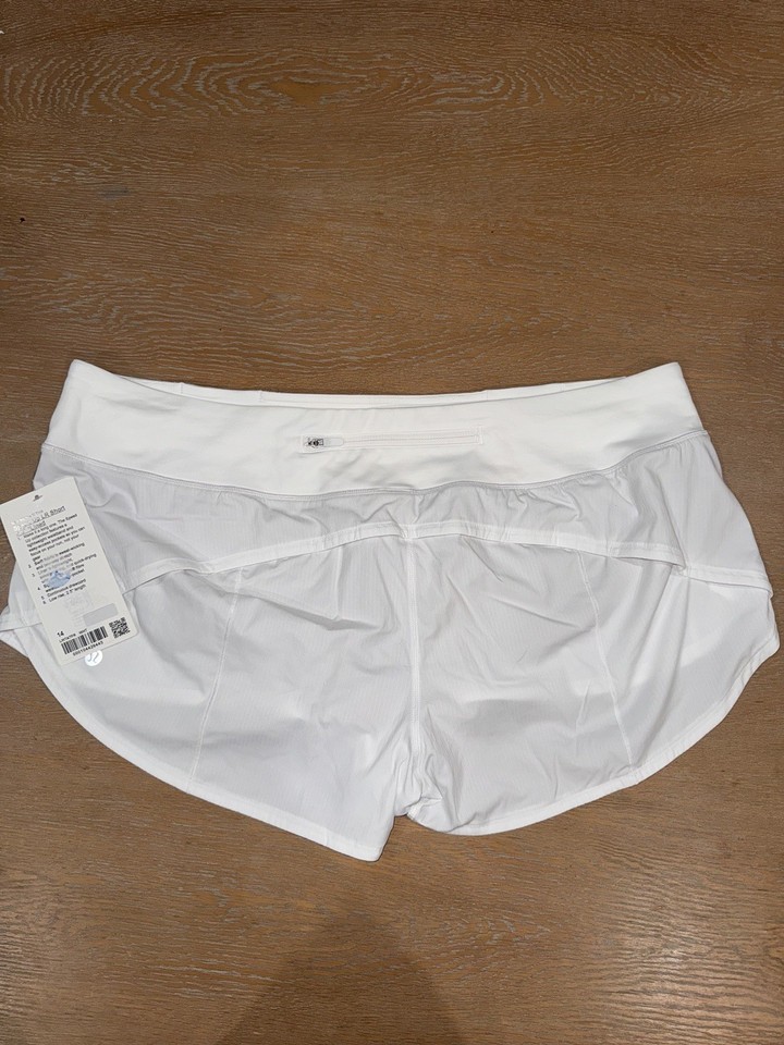 Lululemon Speed Up Short *2.5" White SIZE 14 NWT Low Rise | eBay