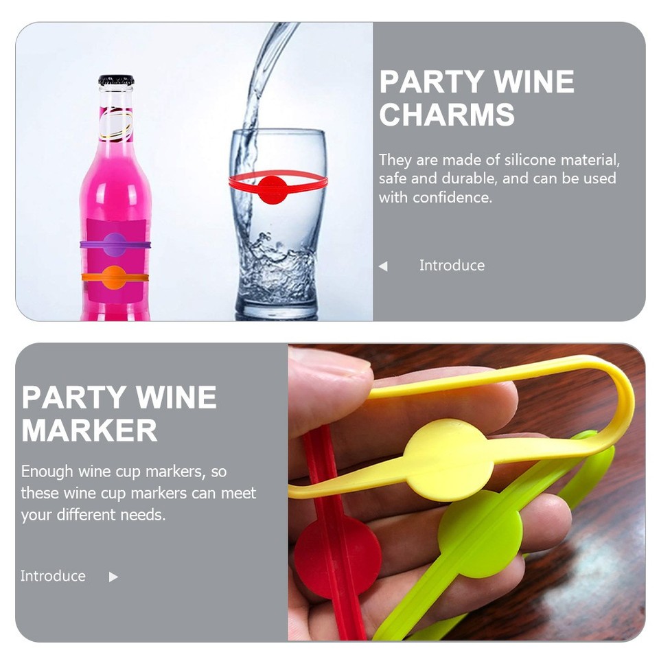 24 Pcs Cup Identification Party Glass Label Identifiers for Drinks ...