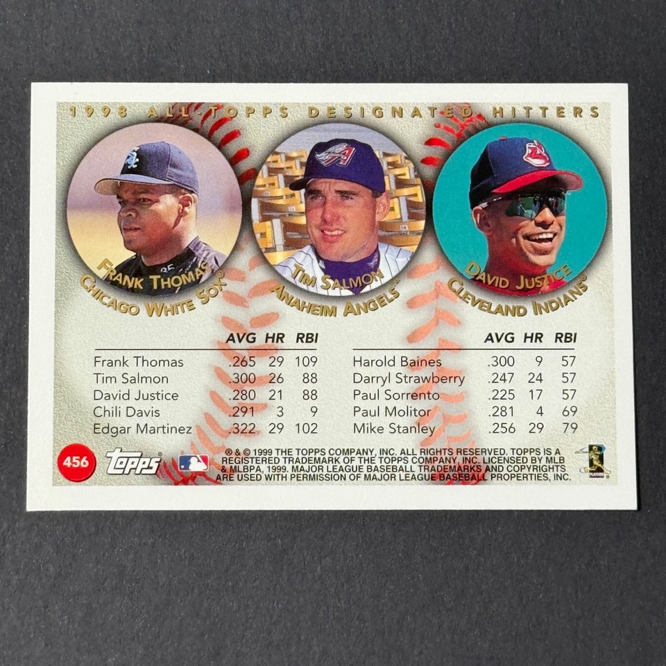 1999 Topps - Frank Thomas, David Justice, Tim Salmon #456 - Designated ...