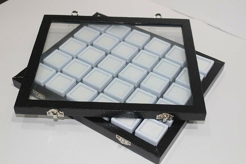 30 Pieces White Gems Storage Cases Glass Top Gem Tool Jewelry Display ...